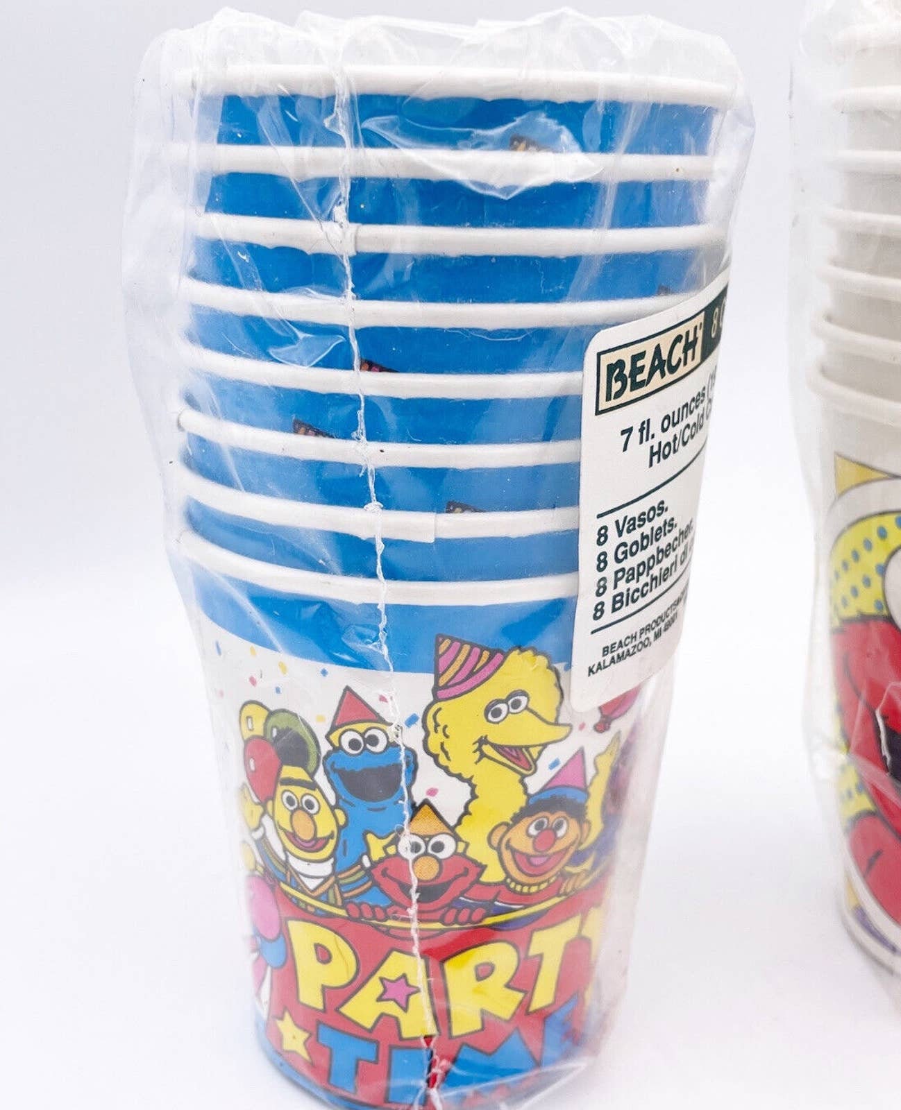 Vintage Sesame Street Hot Cold Party Cups 2 Sets of 8 Elmo Jim Henson ...