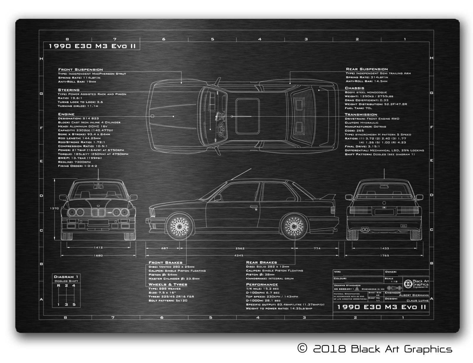BMW E30 M3 Personalised Blueprint Plaque Perfect Christmas | Etsy UK