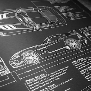Dodge Viper ACR Personalised Engraved Aluminium Blueprint - Etsy