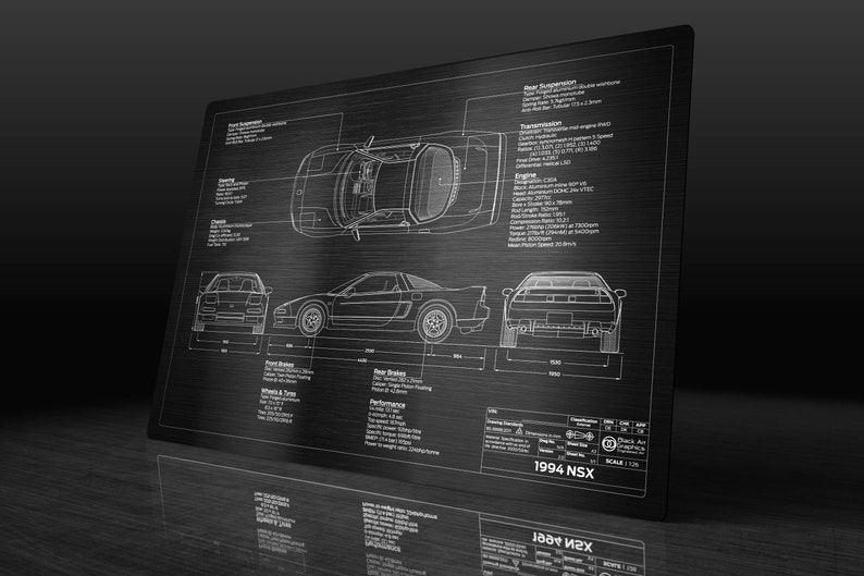 Honda NSX NA1 Personalised Engraved Aluminium Blueprint - Etsy UK