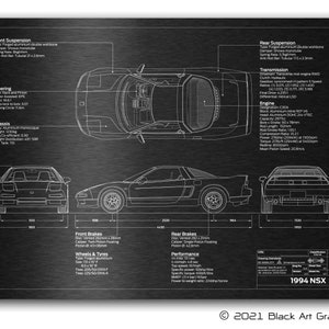 Honda NSX NA1 Personalised Engraved Aluminium Blueprint - Etsy UK