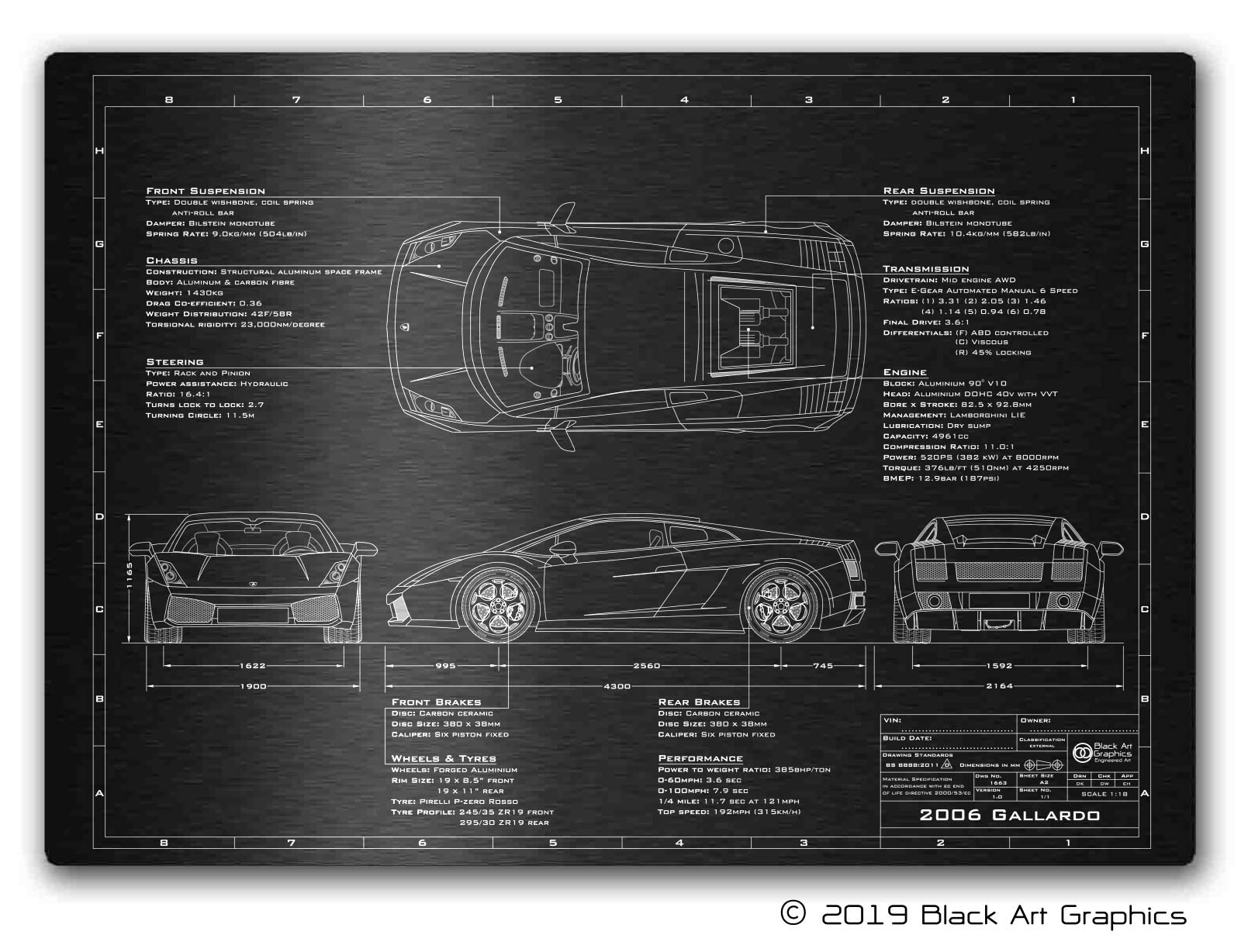 Lamborghini Gallardo Blueprint
