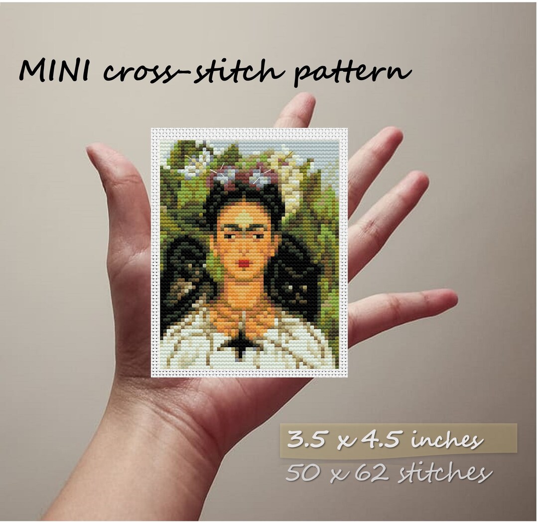 Frida Kahlo Mini Cross Stitch Pattern Frida Kahlo Self Portrait With ...