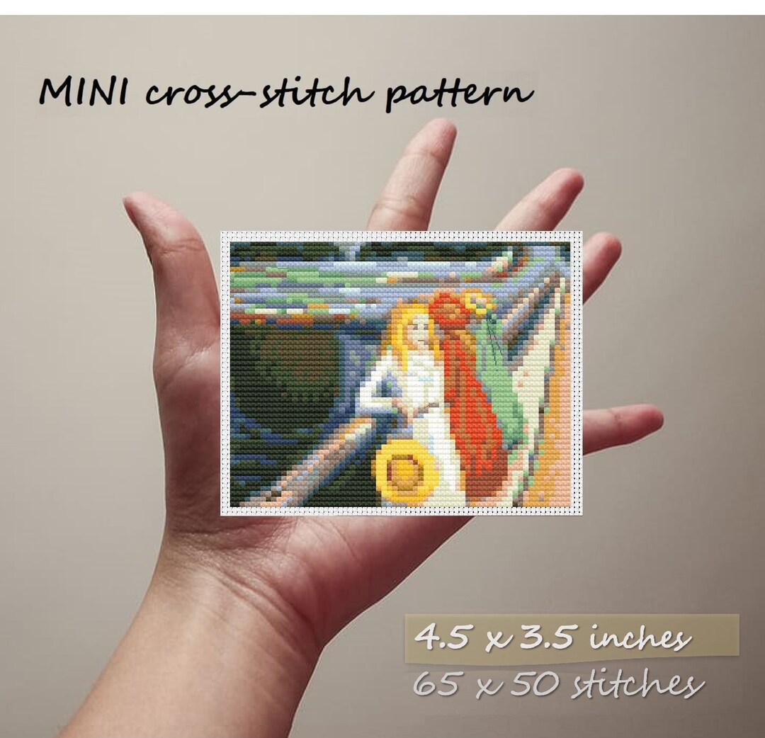 Munch Mini Cross Stitch Pattern Girls on the Bridge by Edvard Munch ...