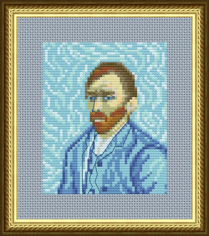 Set of 5 Van Gogh Mini Cross Stitch Patterns Vincent Van Gogh Starry ...