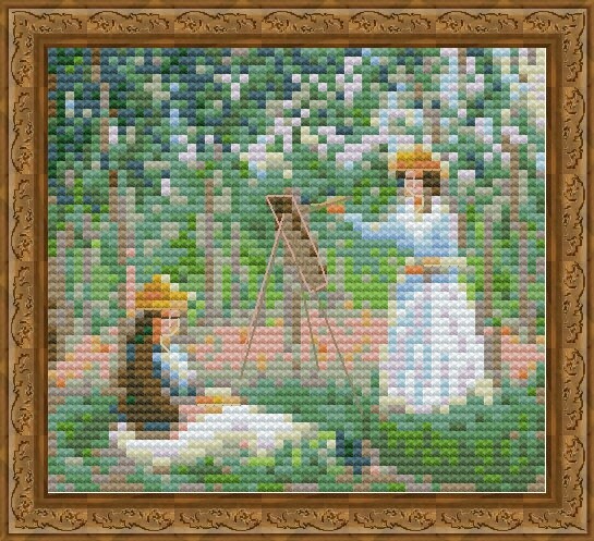 Mini Cross Stitch Pattern Monet in Woods Giverny Claude Monet Famous ...