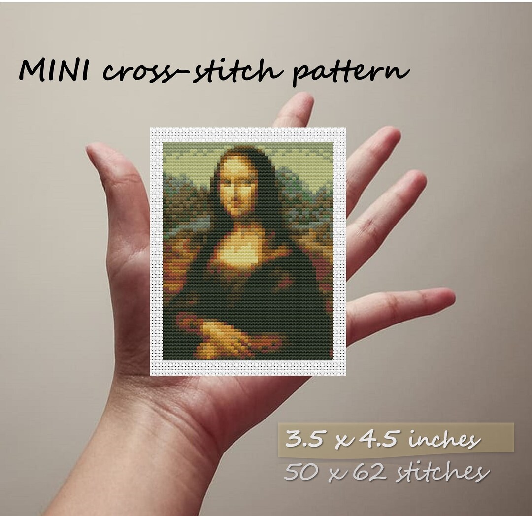 Mona Lisa Mini Cross Stitch Pattern Leonardo Da Vinci Painting Tiny ...