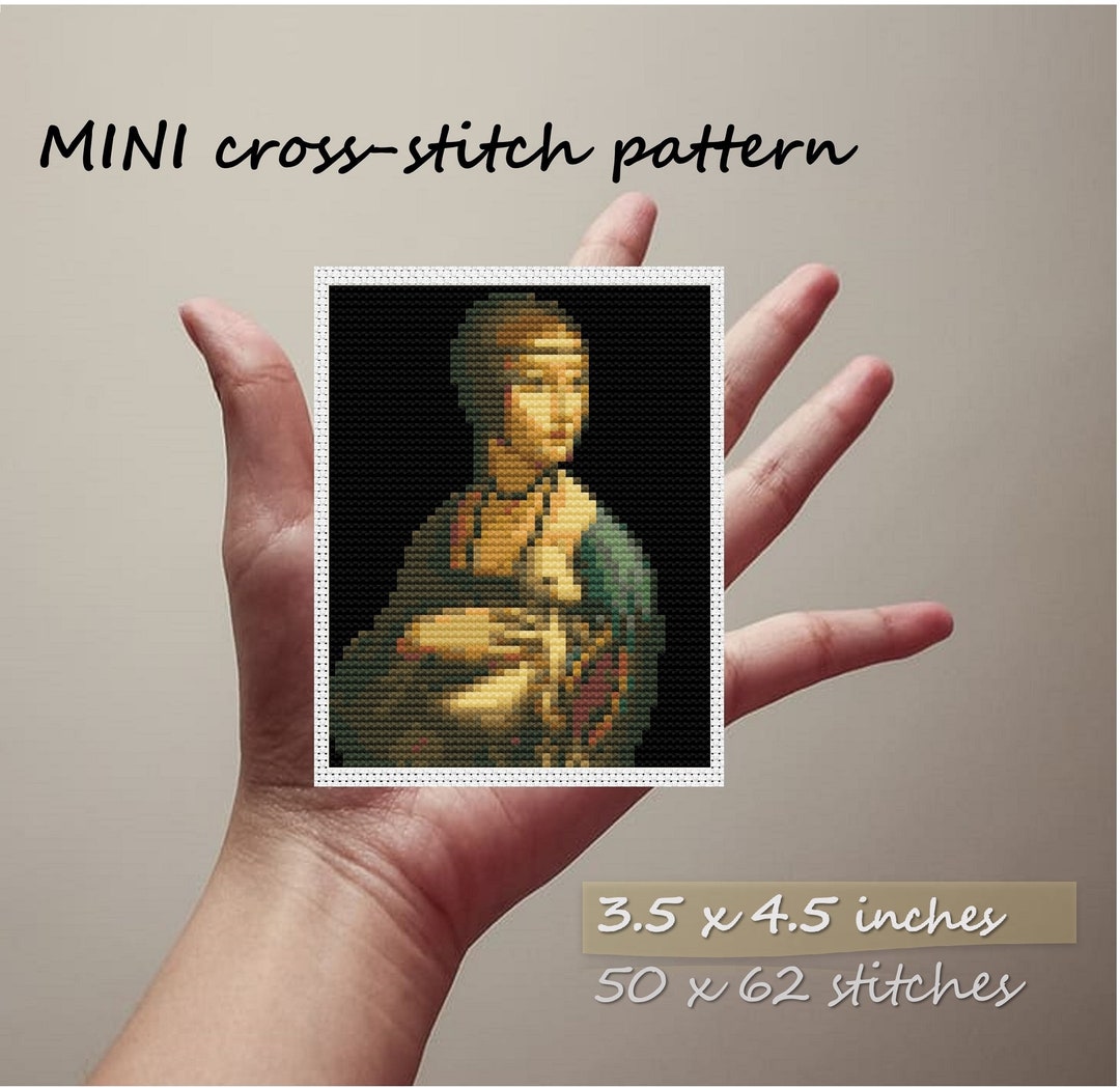 Leonardo Da Vinci Cross Stitch Pattern Lady With Ermine Da Vinci Famous ...