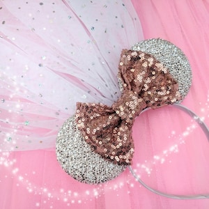 Design Your Own Bridal Minnie Veil - Sequin Minnie Mouse Bridal Ears ...