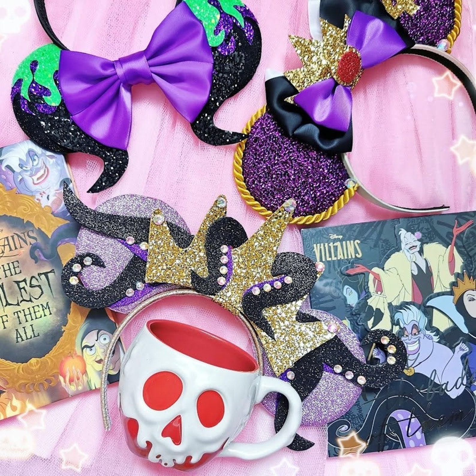 Ursula Inspired Minnie Mouse Ears With Gold Crown Sea Witch Headband ...