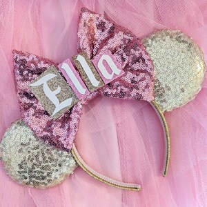 Custom Name Ears - Sequin Minnie Mouse Ears With Large Sequin Bow ...