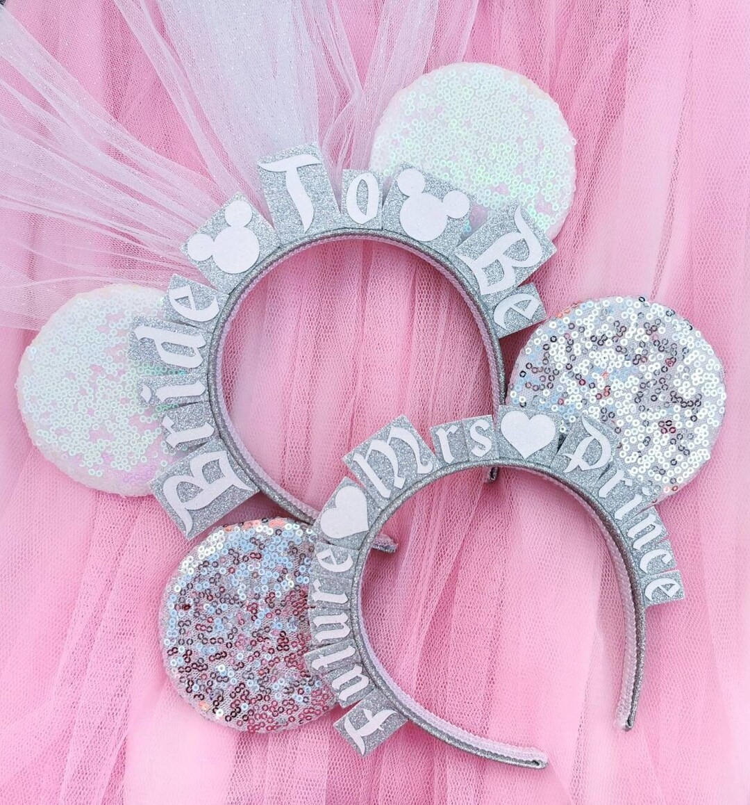 Design Your Own Bridal Minnie Veil - Sequin Minnie Mouse Bridal Ears ...