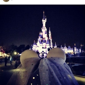 Design Your Own Bridal Minnie Veil Sequin Minnie Mouse Bridal Ears With ...