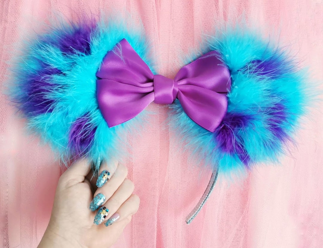 Made-to-order Monsters Inspired Minnie Mouse Ears Satin Purple Bow ...
