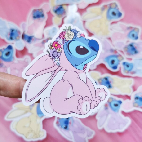 Stitch With Flower Crown Svg - Etsy