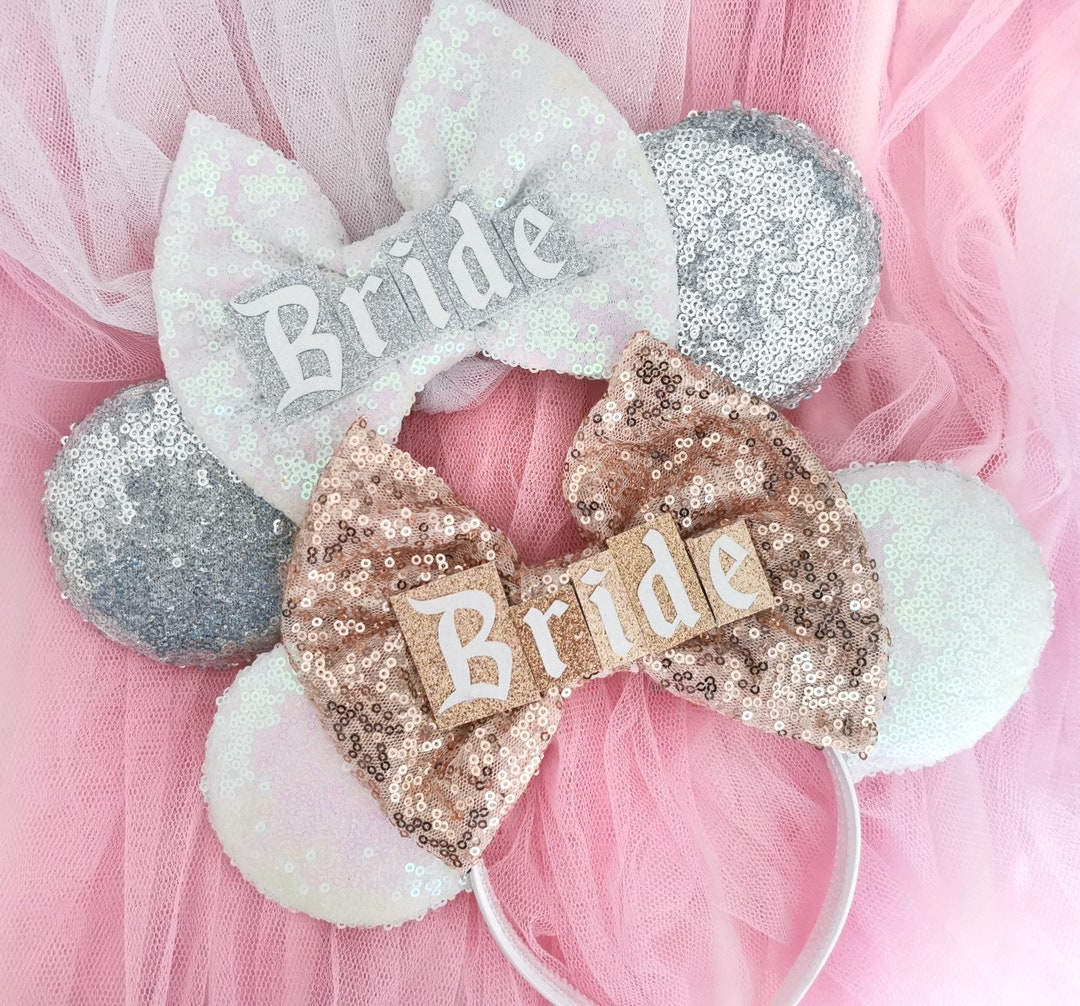 Design Your Own Bridal Minnie Veil - Sequin Minnie Mouse Bridal Ears ...