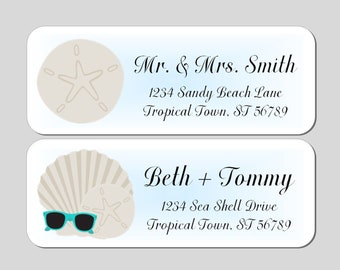 Beach Address Label - Etsy