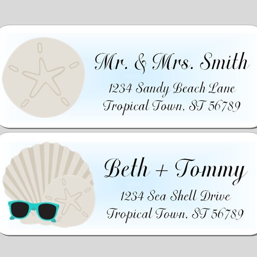 Sand Dollar Address Labels Personalized Beach Return Address - Etsy