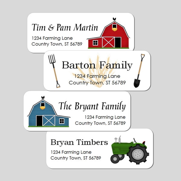 Farming Return Address Label - Etsy