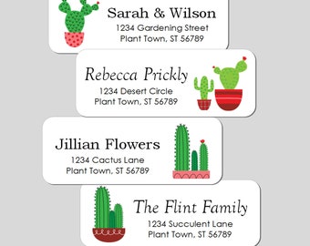 Cactus Return Address Labels - Etsy