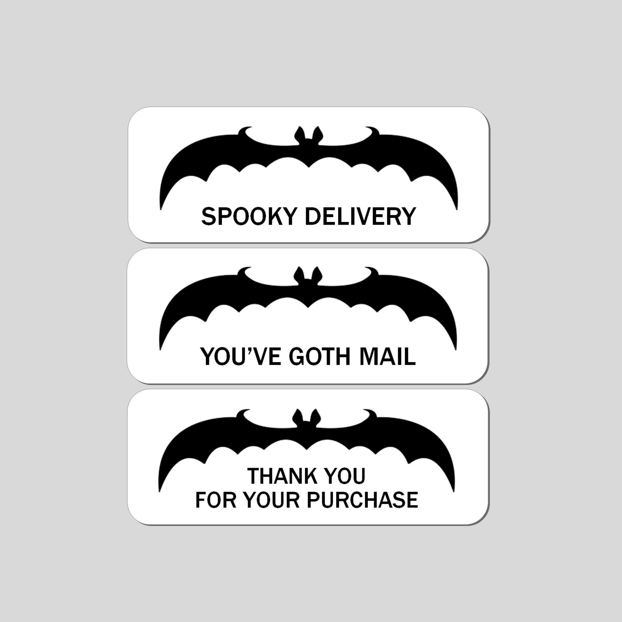 Spooky Mail Labels Gothic Bat Packaging Stickers for Small | Etsy