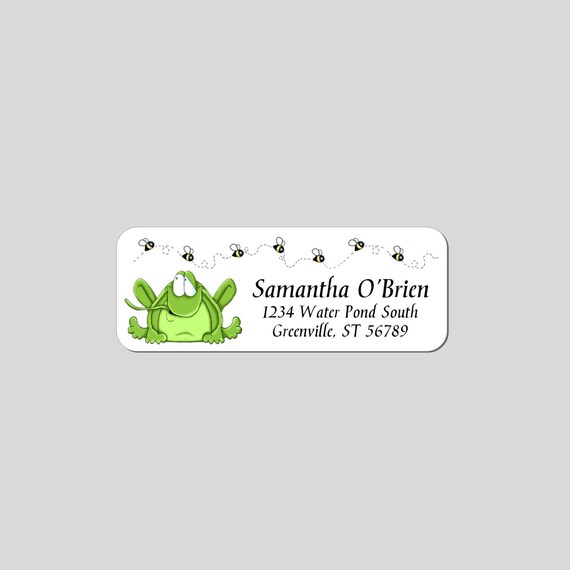 Frog Address Labels Green Frog Return Address Label | Etsy