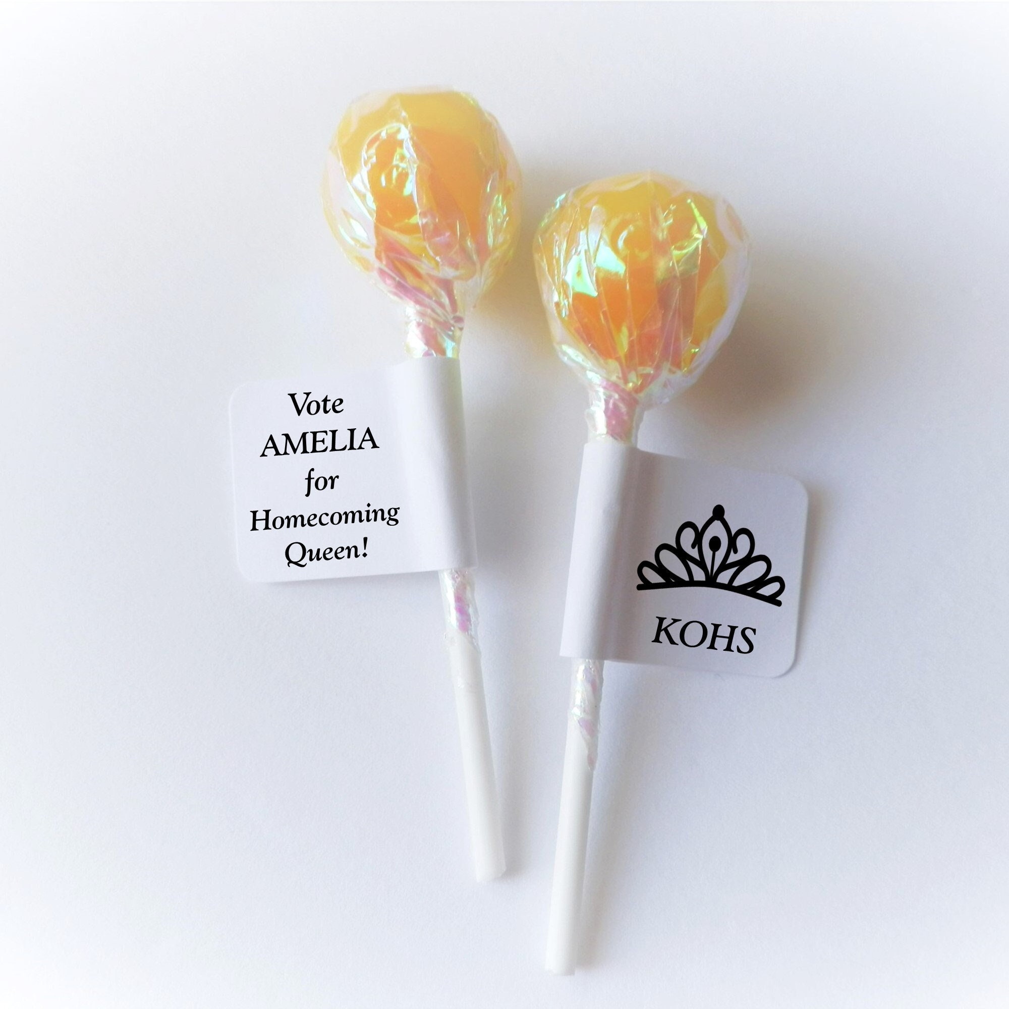 Custom Lollipop Labels Homecoming Queen King Vote Favors, Campaign ...