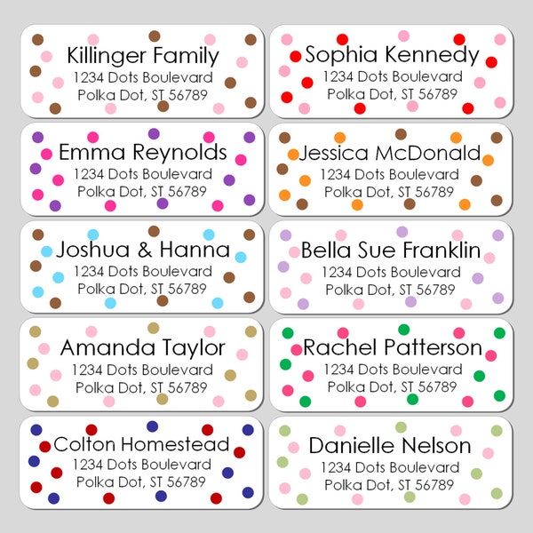 Polka Dot Labels - Etsy