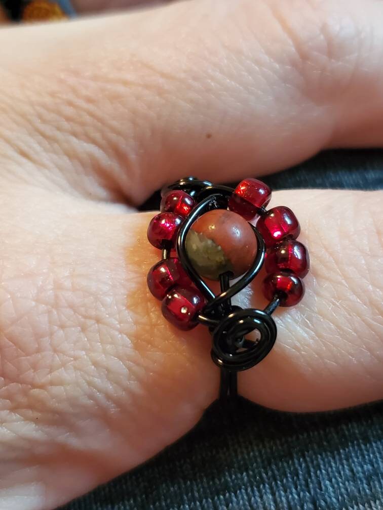 Wire Wrapped Stone Rings | Etsy
