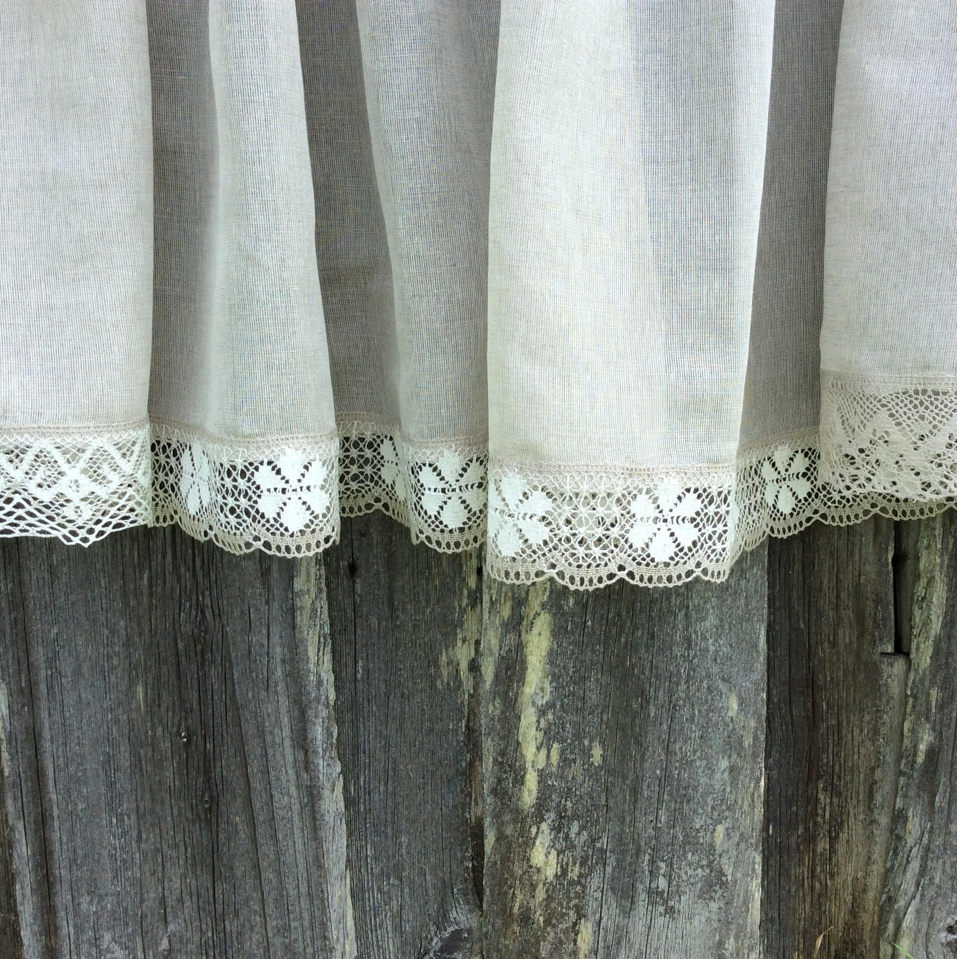 Kitchen Cafe Curtain Linen Curtain Panels Rustic Curtain - Etsy