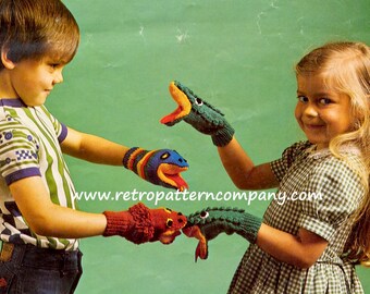 Animal Puppets Knitting Pattern-dragon, Snake, Crocodile and Lion-pdf ...