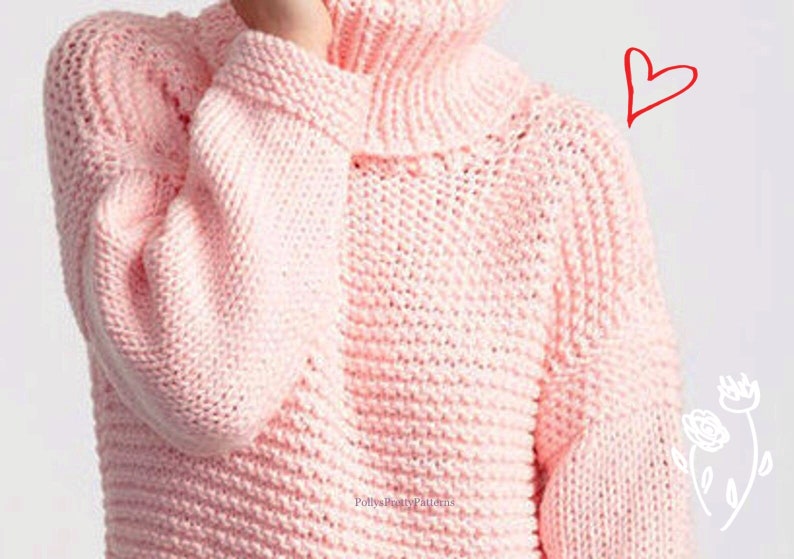 PDF Knitting Pattern Chunky Knit Sloppy Joe/loose Fit - Etsy