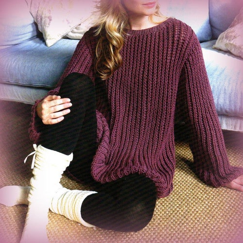 Knitting Pattern Pdf Ladies Women's Sweater Jumper - Etsy