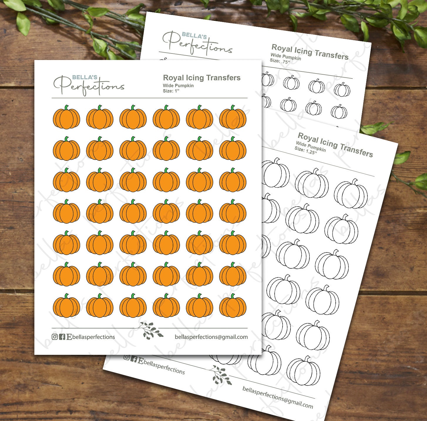 Pumpkin Royal Icing Transfers Digital Download 3 Sizes - Etsy