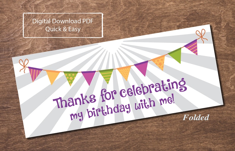 Birthday Thank You Cookie Bag Topper Party Favor Goodie Bag | Etsy