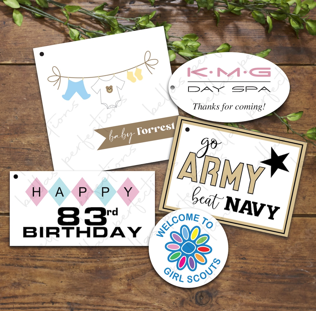 CUSTOM Gift Tags | Labels | Stickers | Toppers | Download Digital File ...