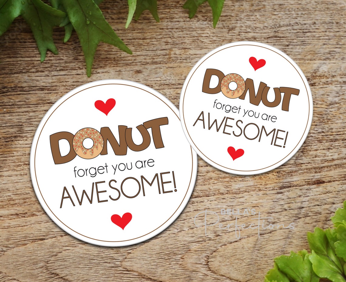 DONUT Forget You Are Awesome Cookie Tag Gift Tag 2 Sizes - Etsy