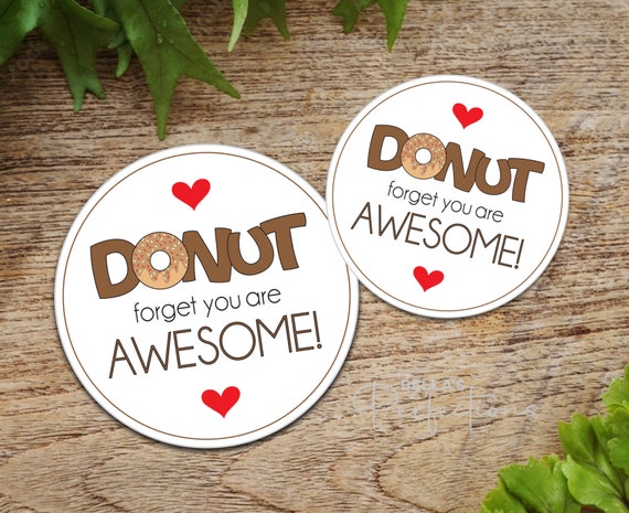 DONUT Forget You Are Awesome Cookie Tag Gift Tag 2 Sizes - Etsy
