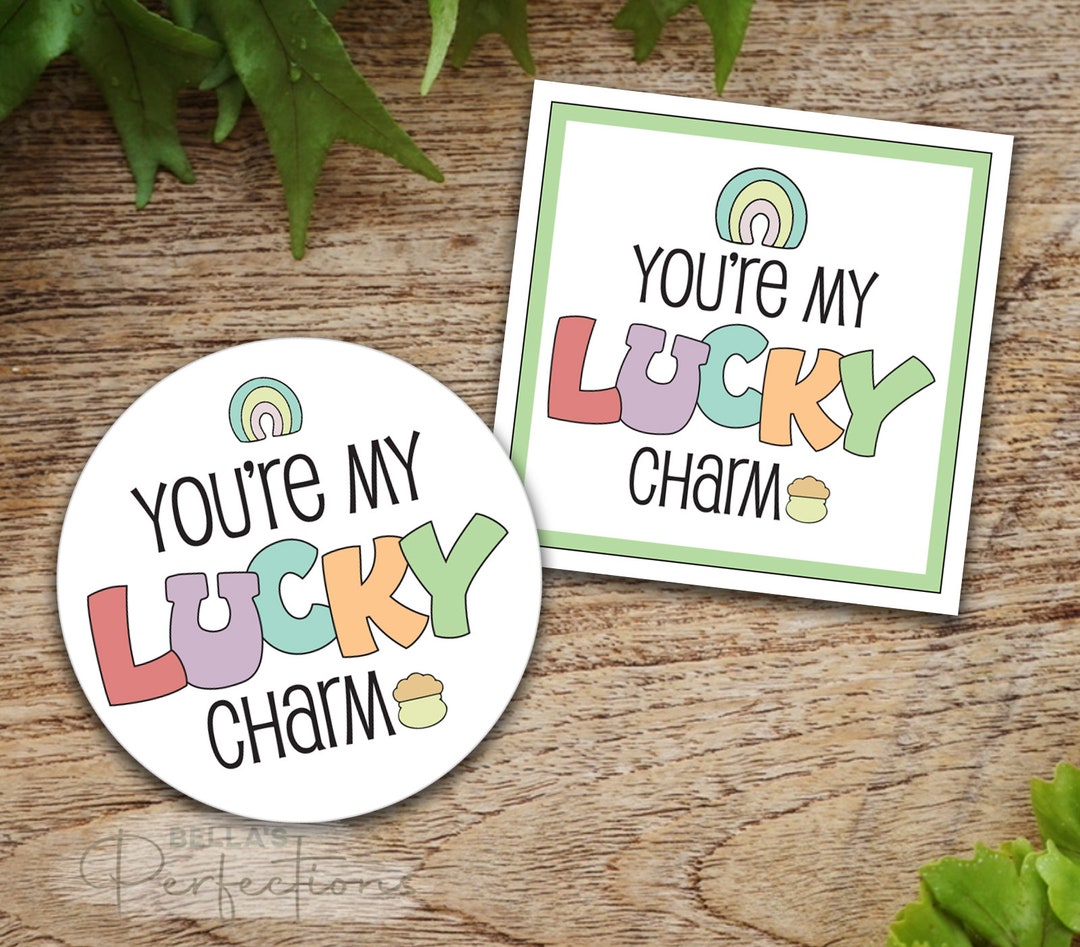 Printable St Patrick's Day Lucky Charms Cookie Tag | You're My Lucky ...