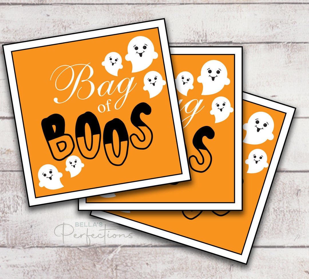Bag of Boos Gift Bag Tags Digital Download | Halloween Stickers | 2.25 ...