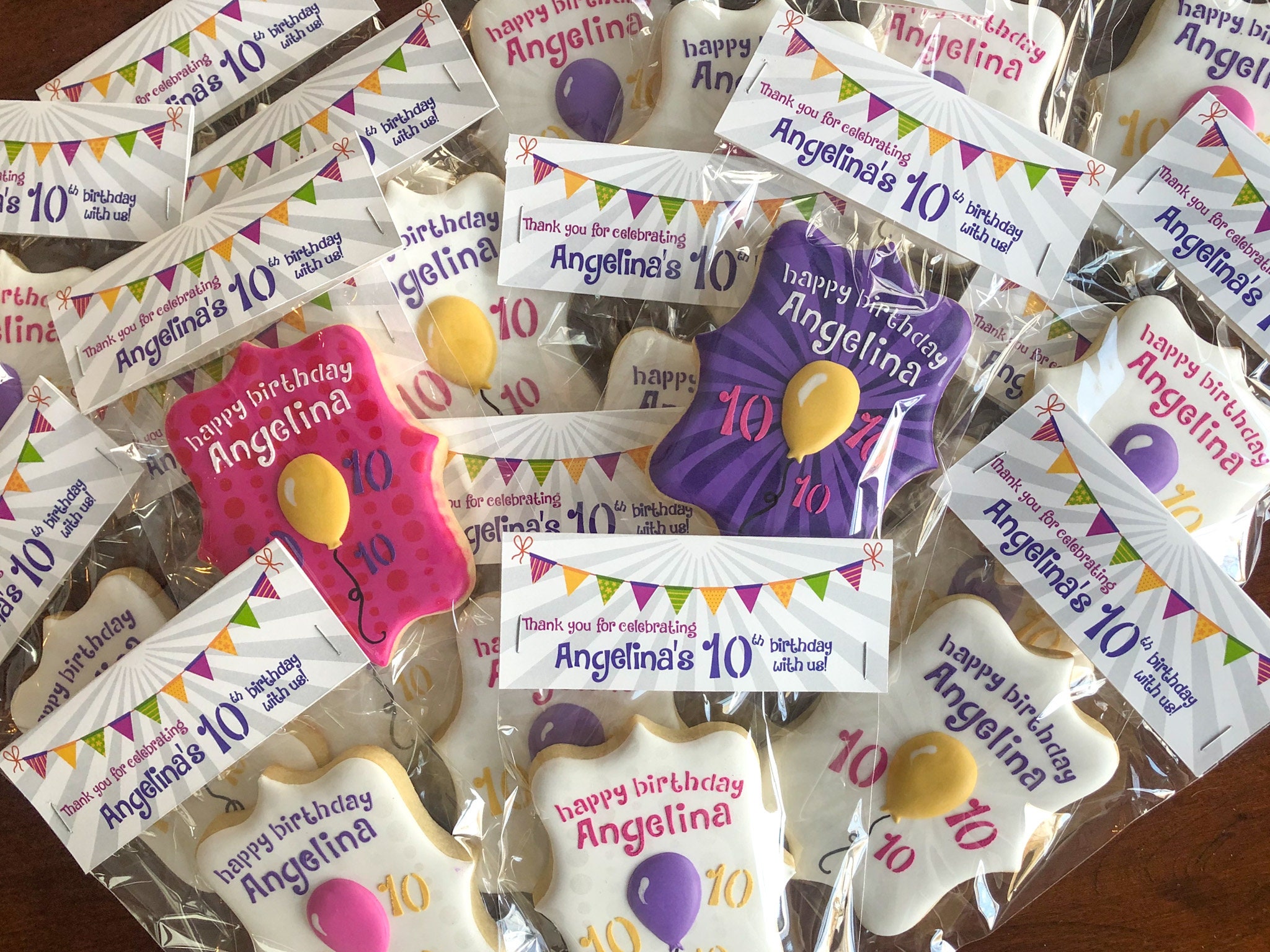 CUSTOM Birthday Cookie Bag Topper Download Party Favor - Etsy