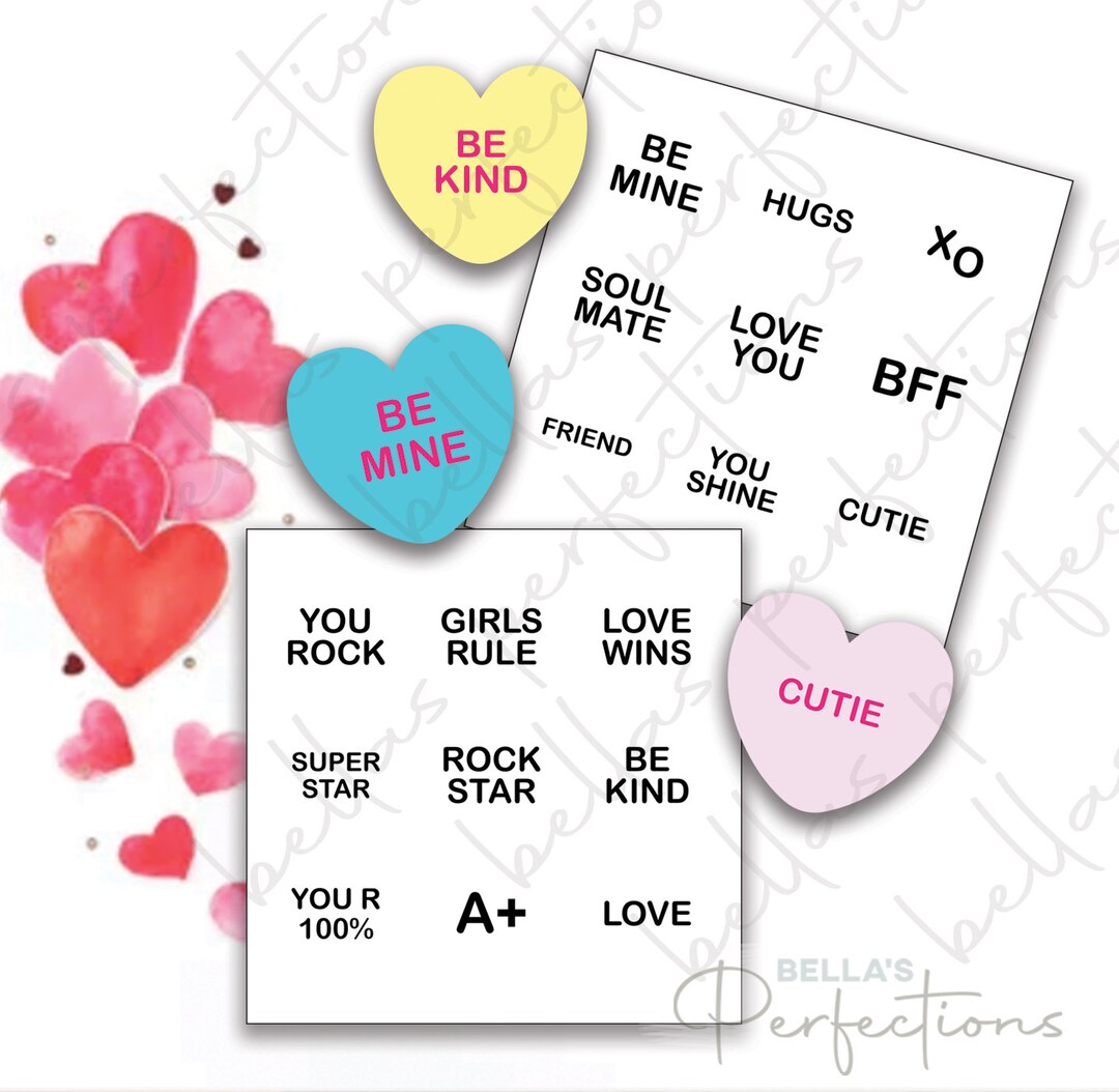 Valentine Conversation Heart | Sweethearts Candy | SVG and PNG ...