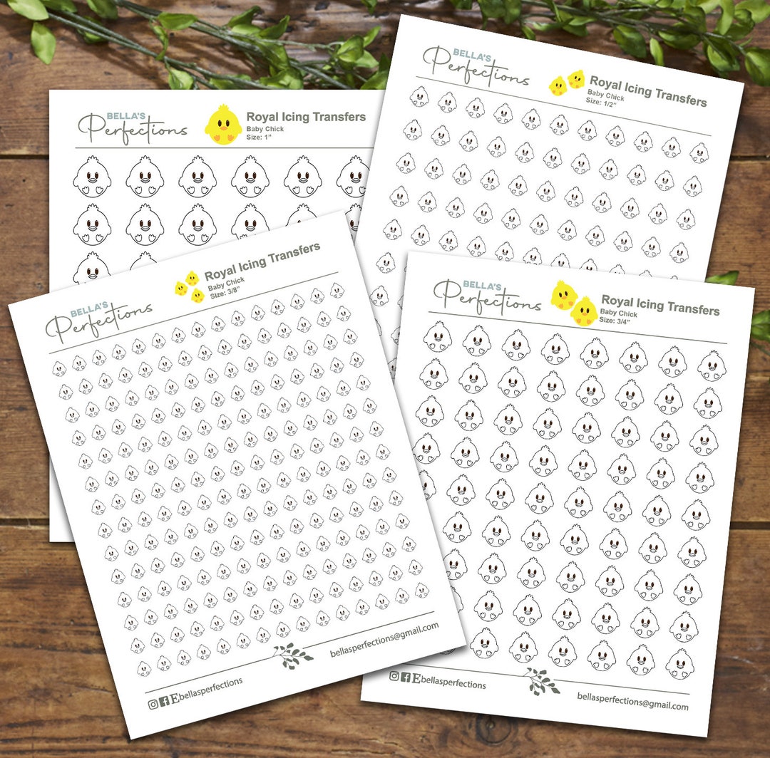 Baby Easter Chick Royal Icing Transfers | Digital Download | 4 Sizes ...