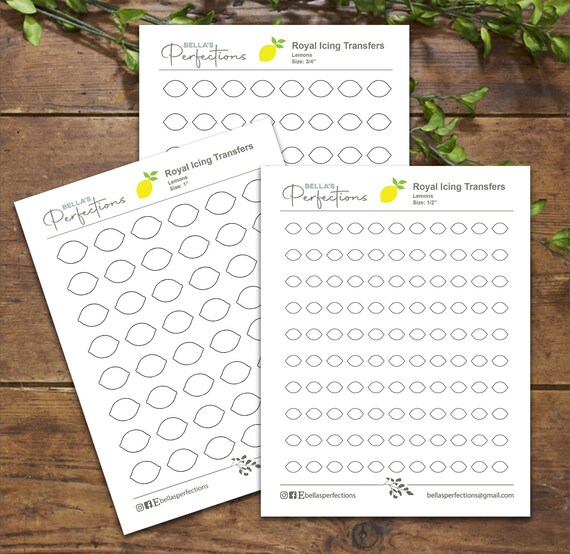 Lemon Royal Icing Transfers Digital Download ALL Sizes - Etsy