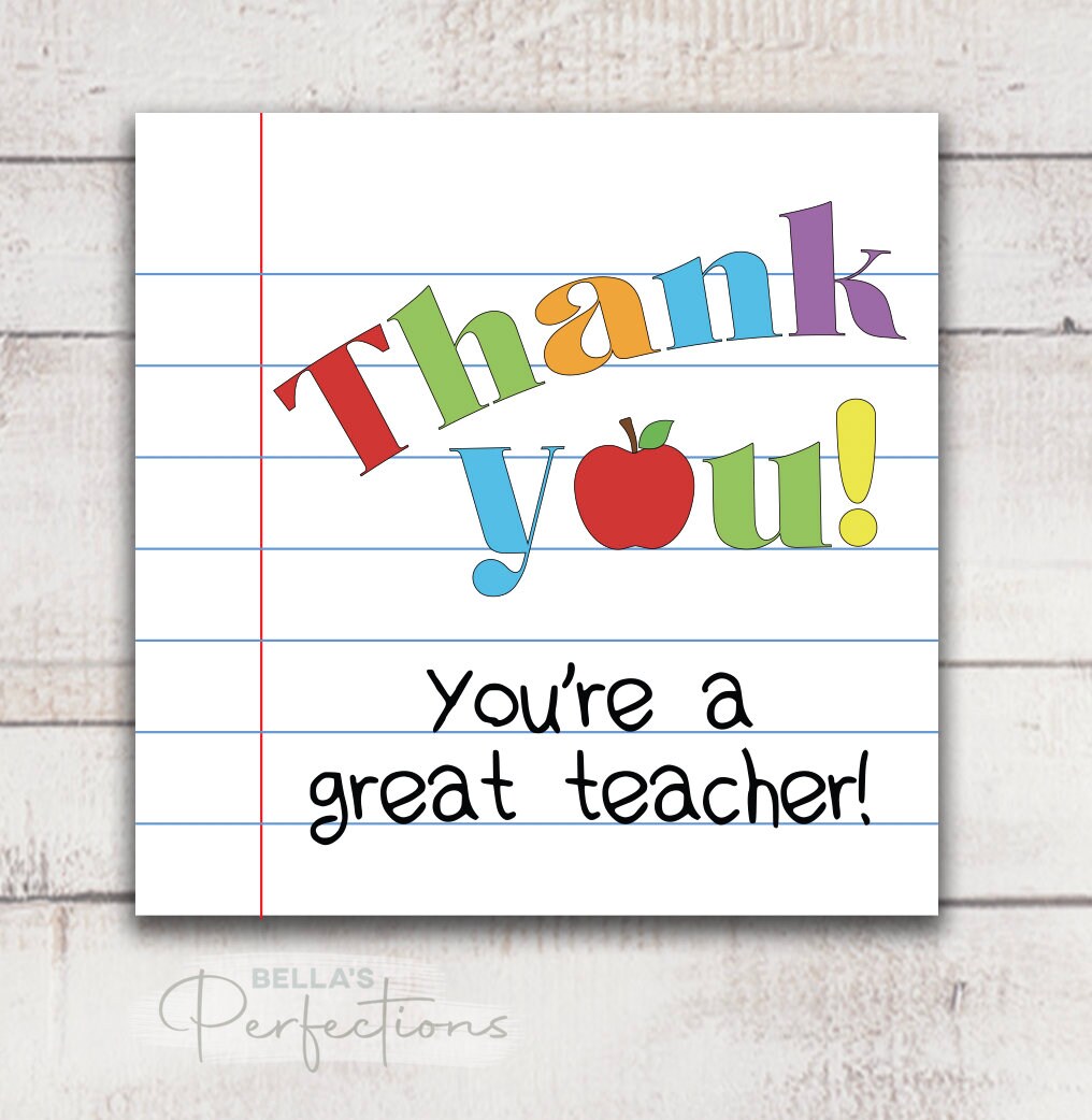 Teacher Appreciation Tags Printable 2.5 Square | Etsy