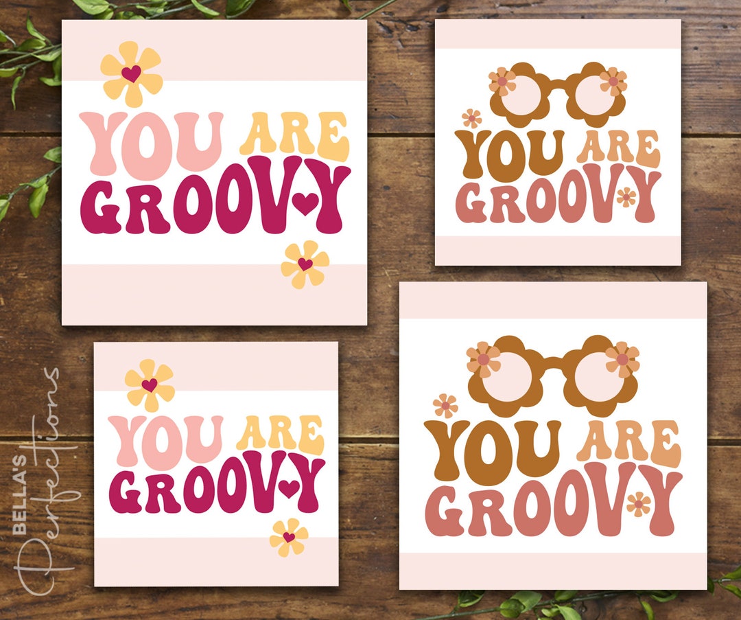 Printable Groovy Valentine Tag | Gift Tag | 2 for 1 DEAL | 2 Sizes 2 ...