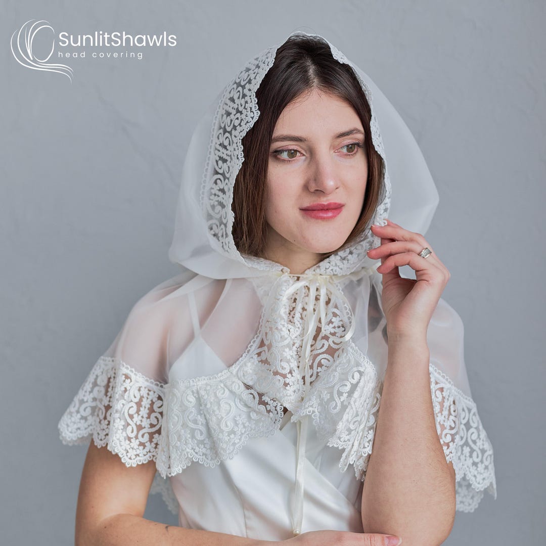 Church Praying Veil, Wedding Head Veil, Chapel Mantilla, Ivory Scarf ...