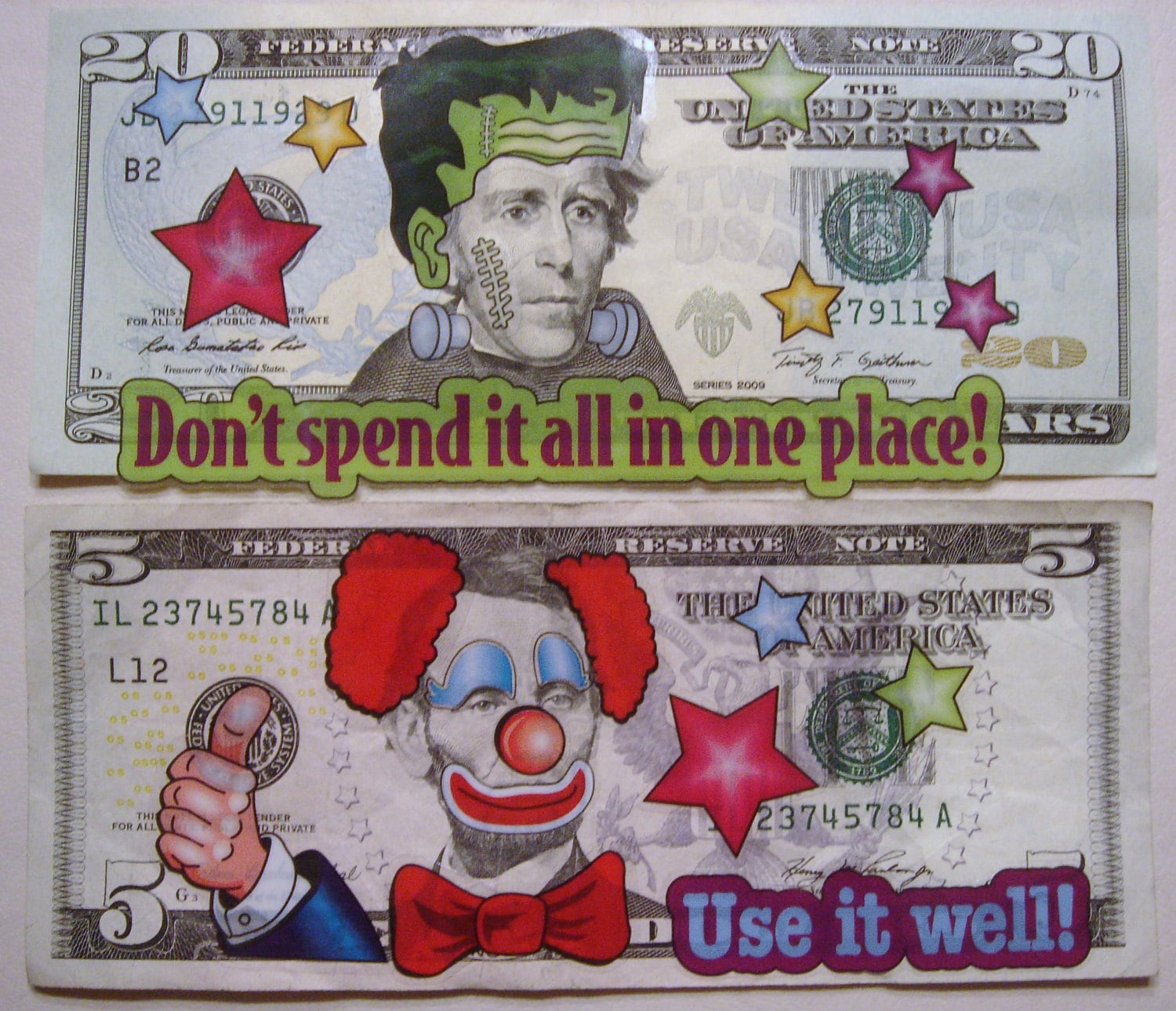 Funny Faces Funny Money Stickers, Apply Directly on Cash in a Greeting ...