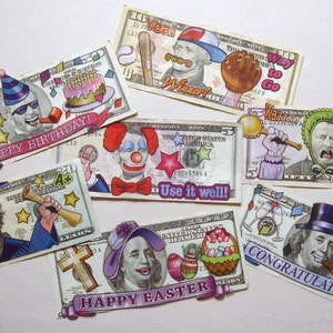 Funny Faces Funny Money Stickers, Apply Directly on Cash in a Greeting ...