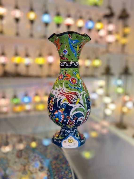 Flower Vase Turkish Vase Handpainted Turkish Art Work Handmade Pottery ...